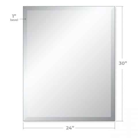 24″ x 30″ Rectangular Mirror with 1″ Bevel – Ottawa Mirrors